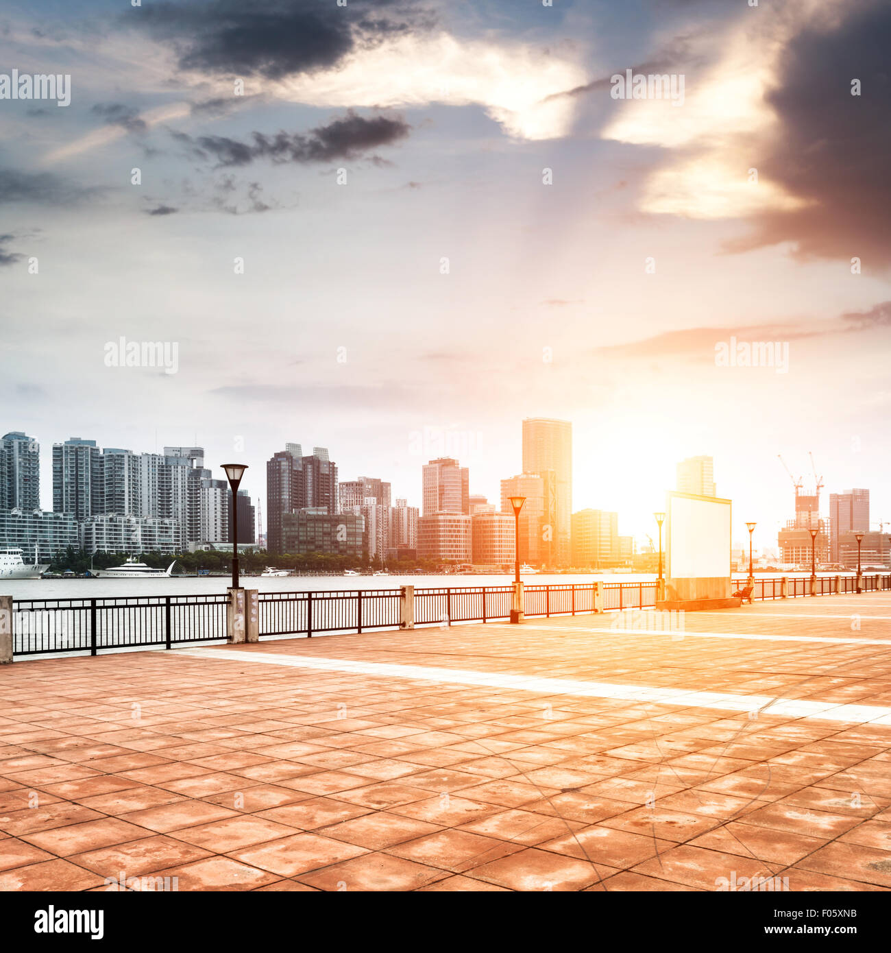 The city square in the evening Stock Photo - Alamy