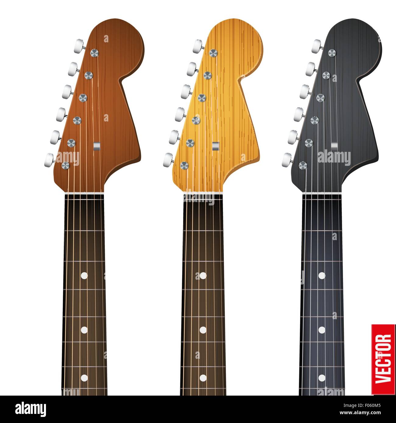 Set of Guitar neck fretboard and headstock Stock Vector Image & Art - Alamy