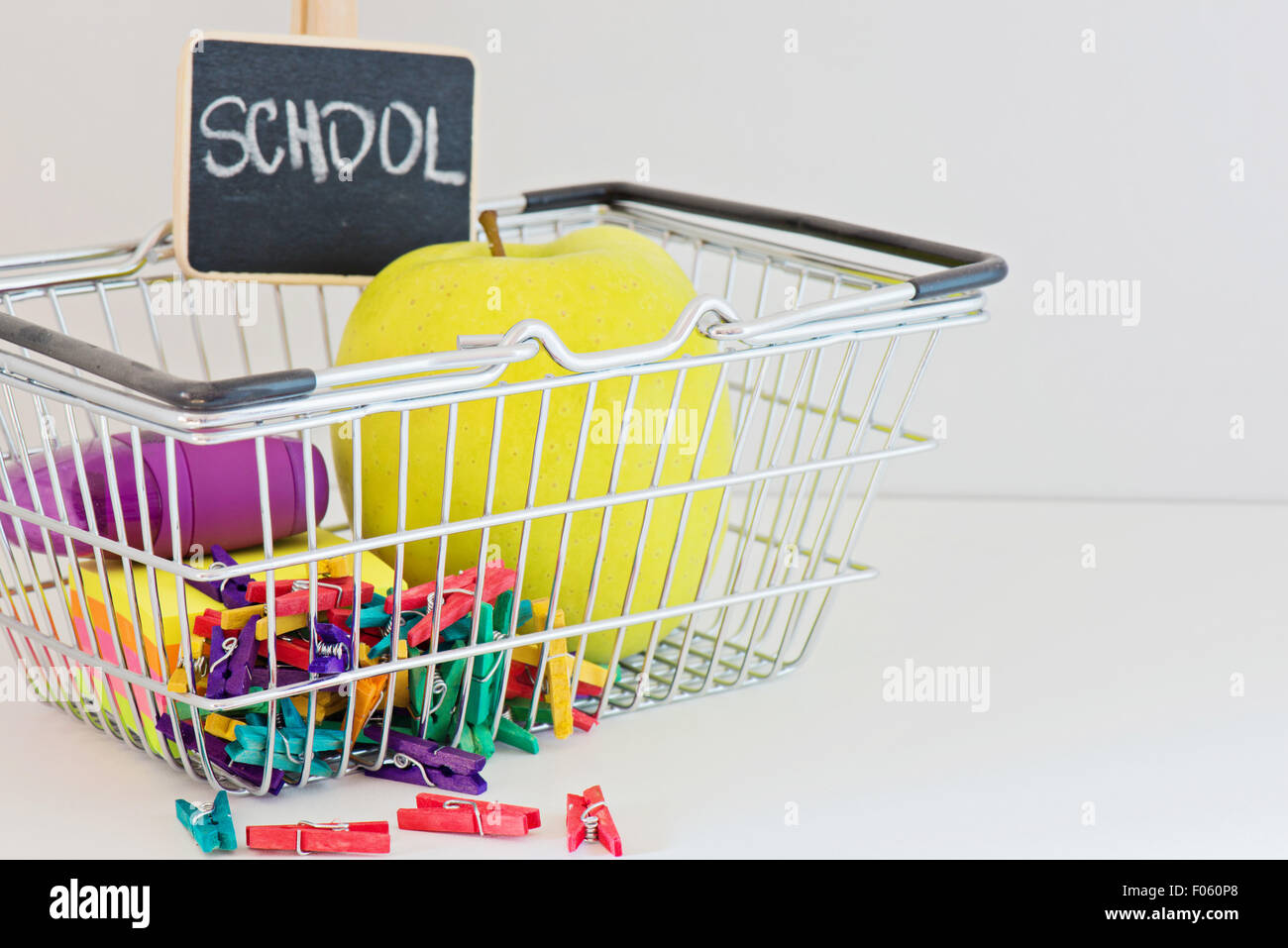 Concept of education. Shopping Back to School Stock Photo - Alamy