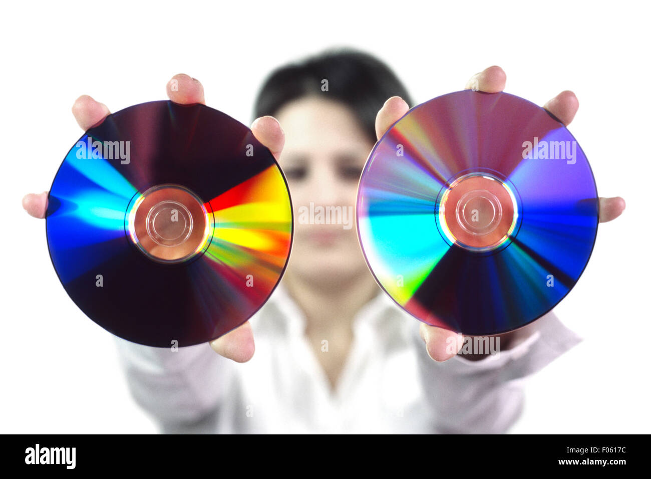 Close-up of a woman holding a CD Stock Photo - Alamy