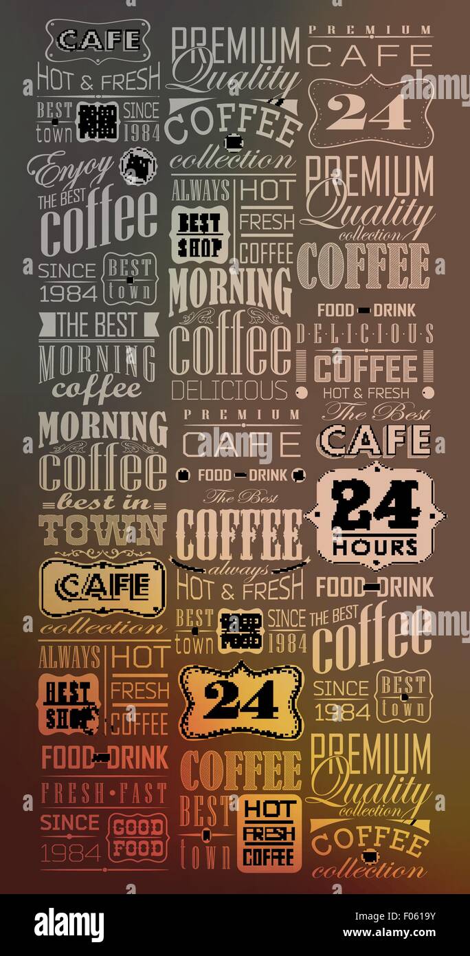 Set Of Vintage Retro Coffee Stock Vector Image & Art - Alamy