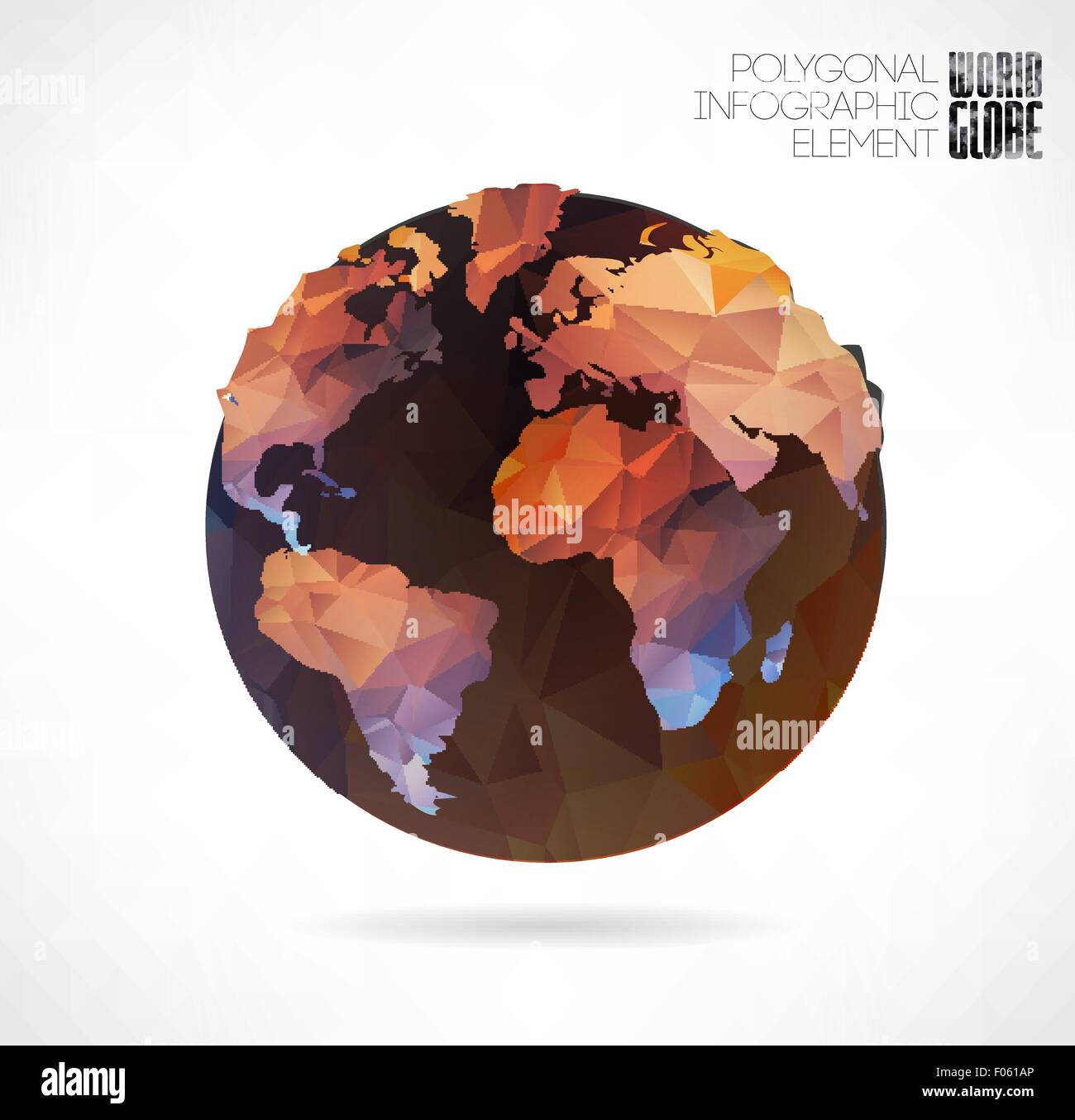 Vector world globe, triangular map of the earth Stock Vector Image ...