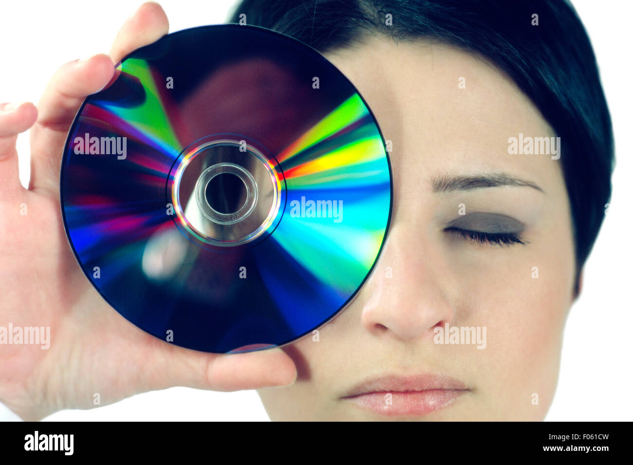 Hand holding up dvd cd hi-res stock photography and images - Alamy