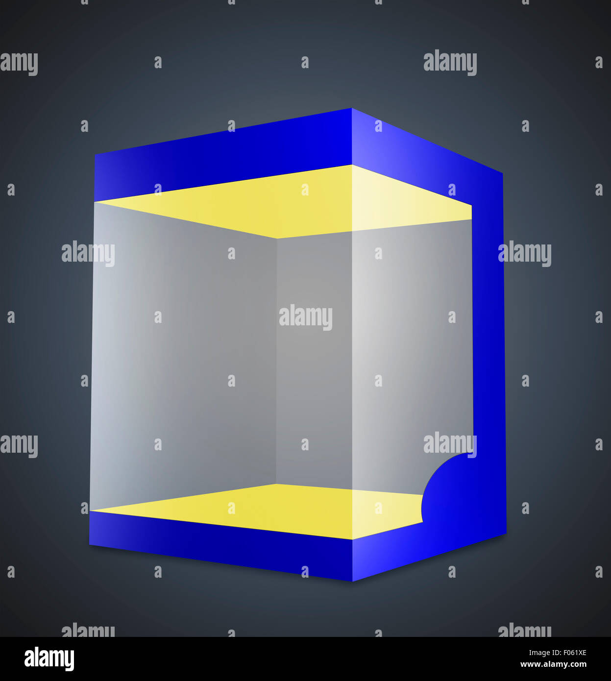 Empty transparent box on gray gradient background Stock Photo - Alamy