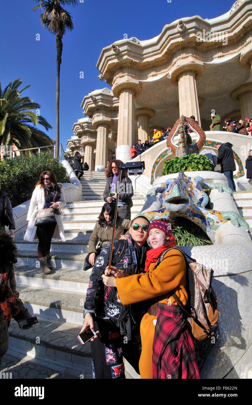 Park Güell, garden complex designed by the Catalan architect Antoni ...