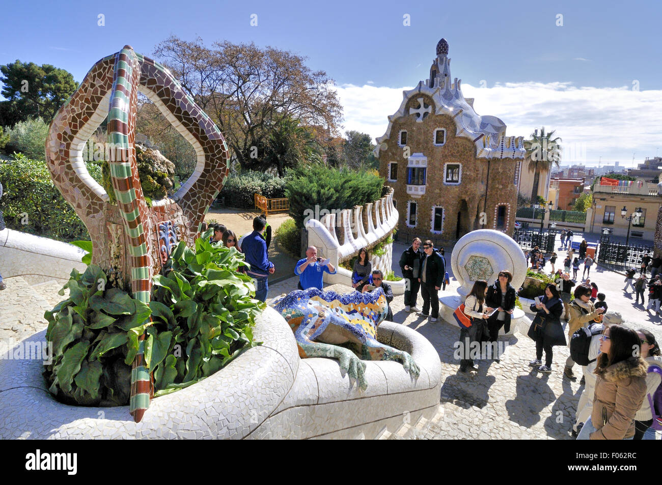 Park Güell, garden complex designed by the Catalan architect Antoni ...