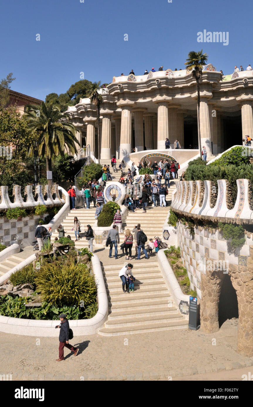 Park Güell, garden complex designed by the Catalan architect Antoni ...