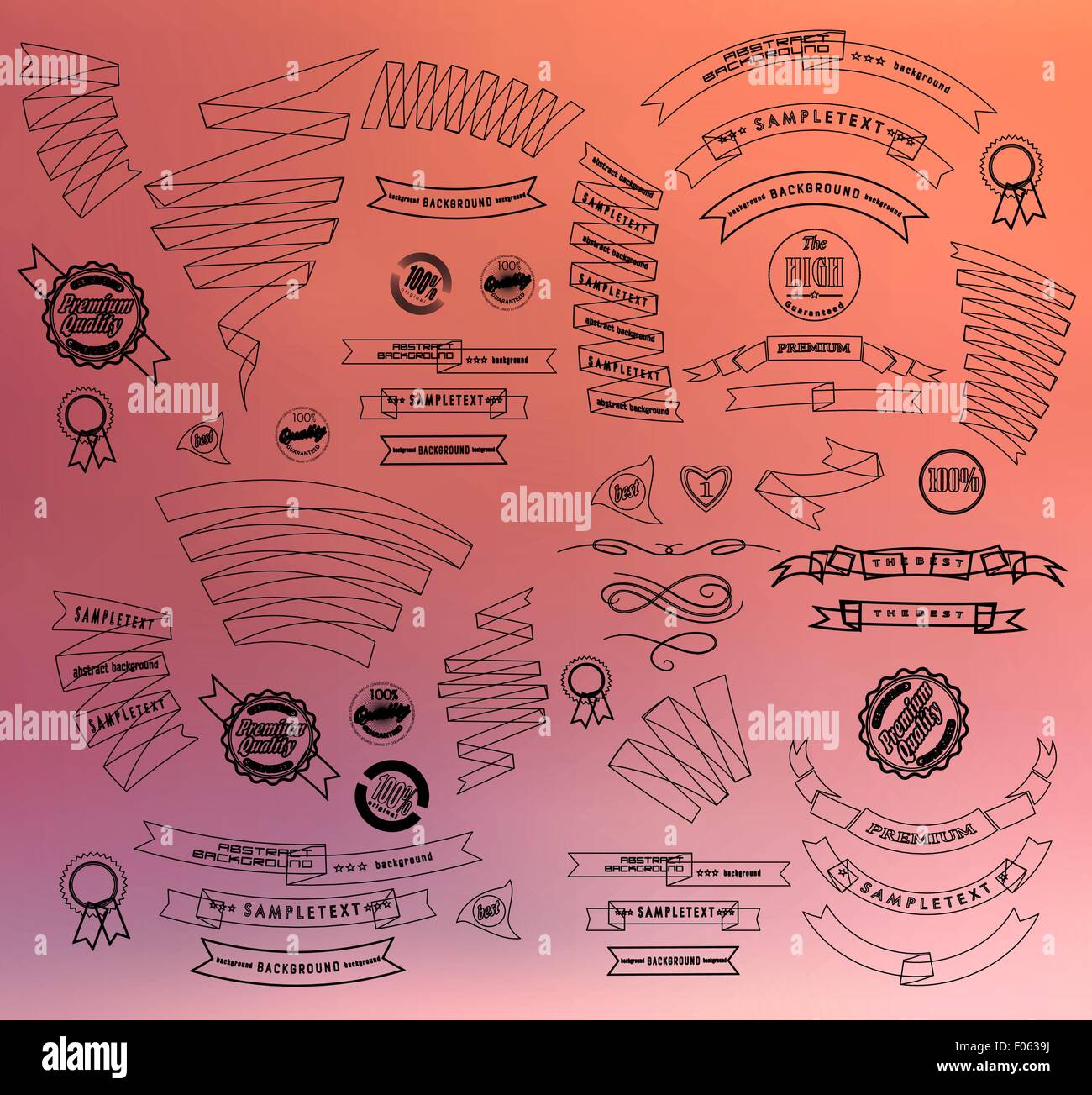 Ribbons in stamp style Stock Vector Images - Alamy