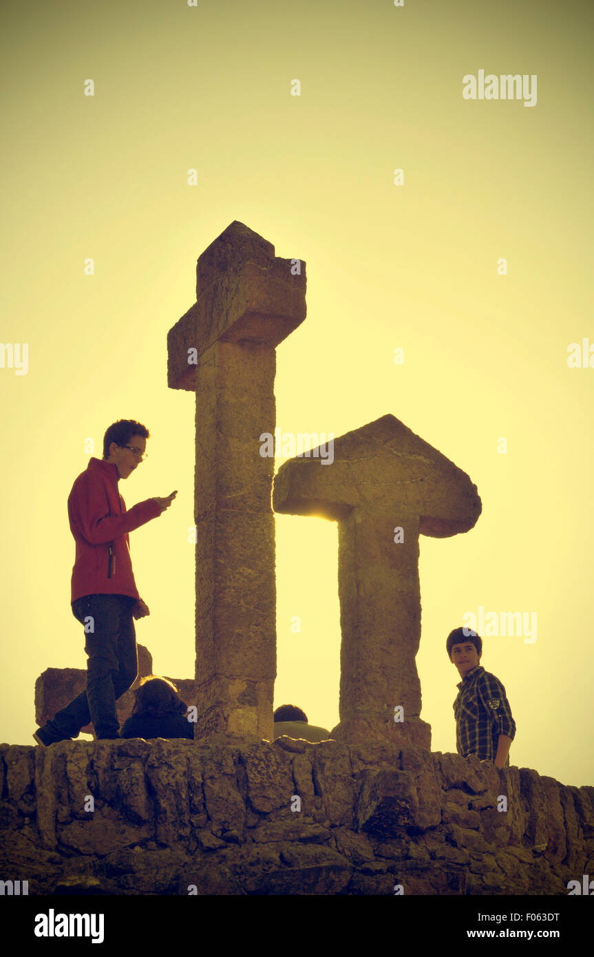 Park Güell, garden complex designed by the Catalan architect Antoni ...