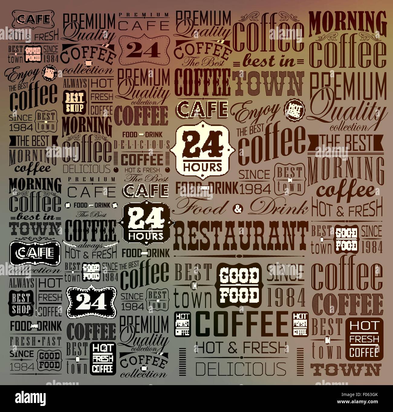 Set Of Vintage Retro Coffee Stock Vector Image & Art - Alamy