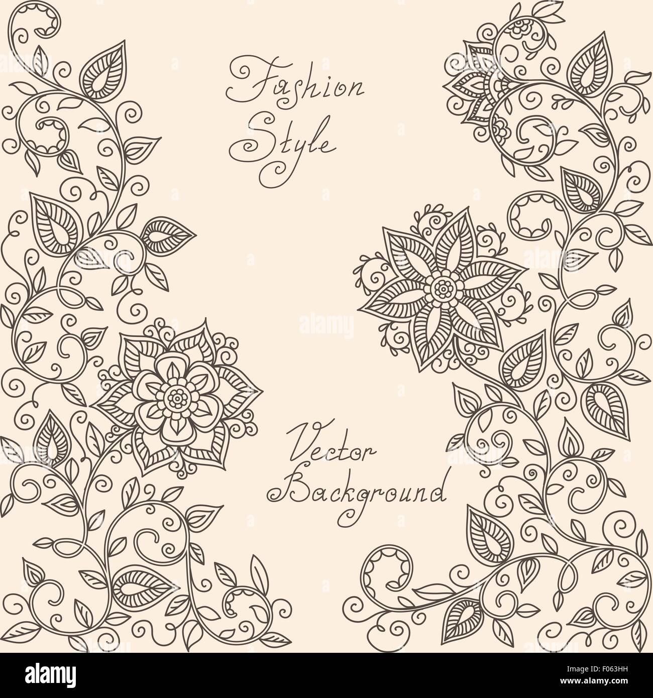 vector Henna mehndi floral pattern Stock Vector Image & Art - Alamy