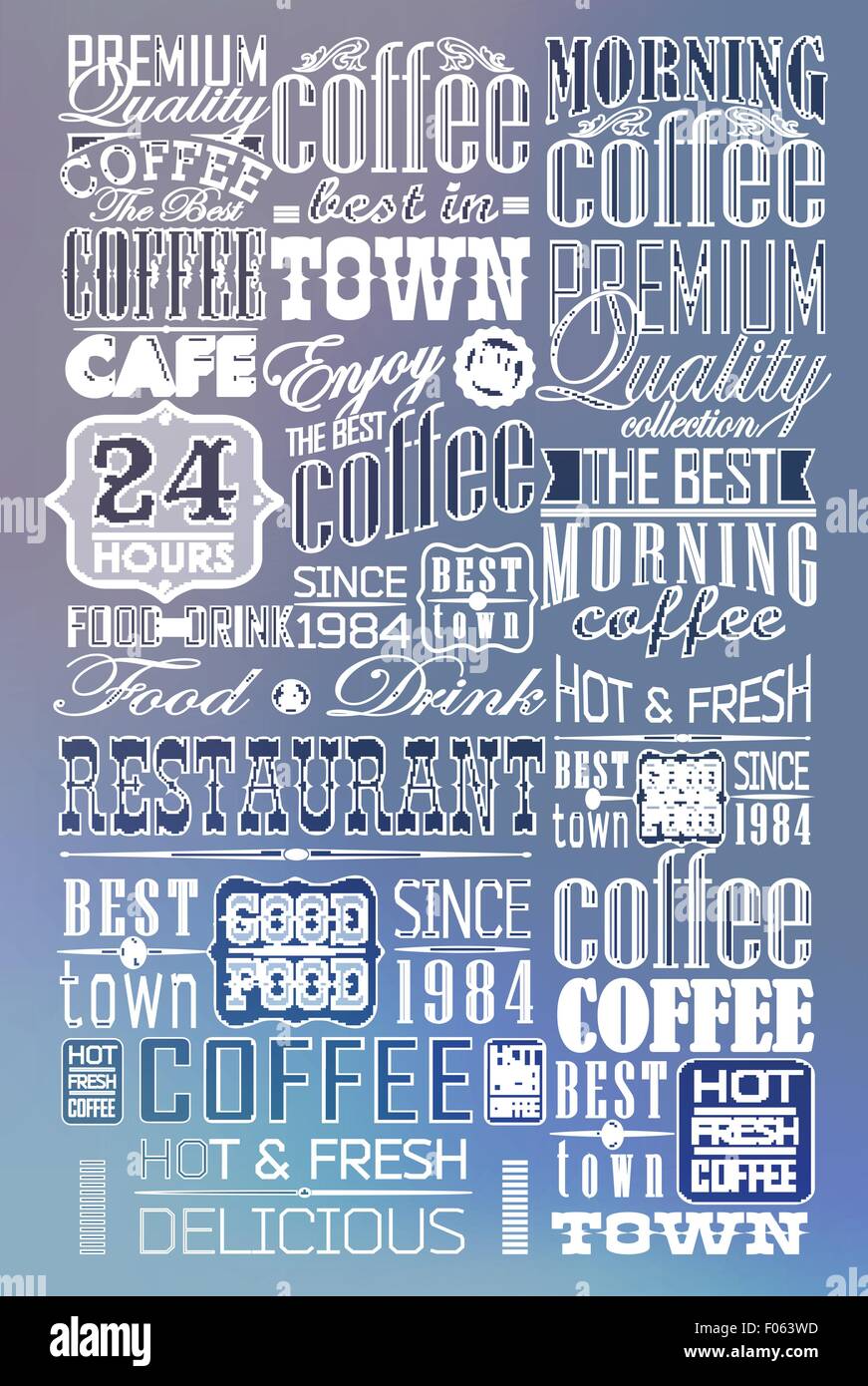 Set Of Vintage Retro Coffee Stock Vector Image & Art - Alamy