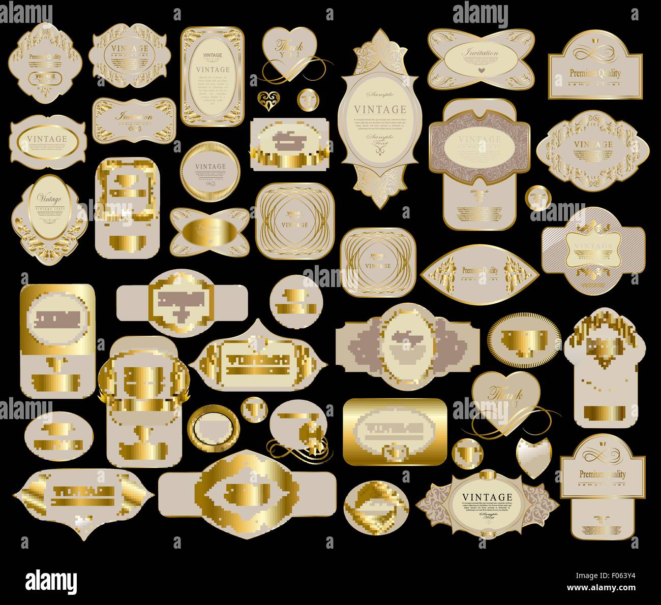 set retro vintage ribbons and label Stock Vector Image & Art - Alamy