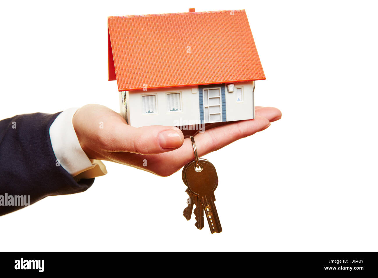 Woman hand holding house keys hi-res stock photography and images - Alamy