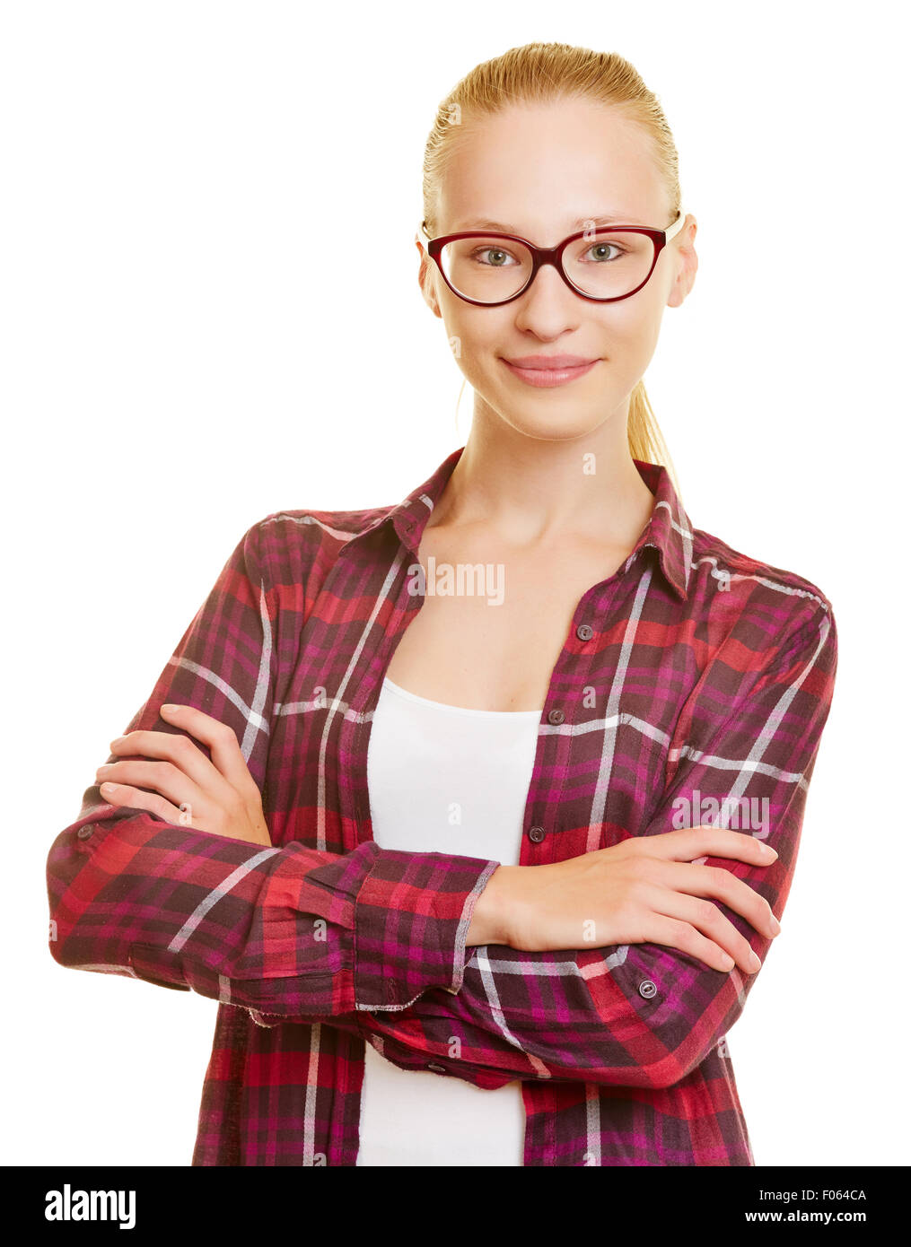 Beautiful blond girl with glasses hi-res stock photography and images ...