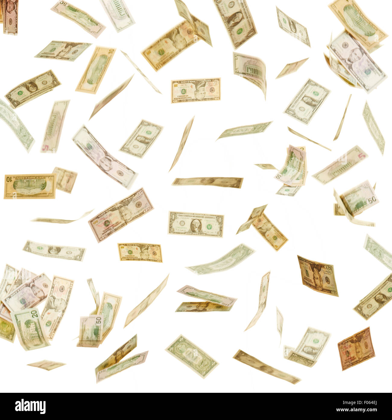 Many different dollar bills flying in the air Stock Photo - Alamy
