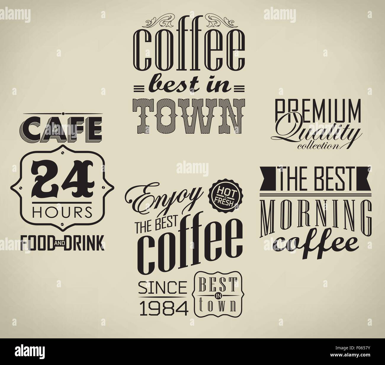 Set of coffee , cafe typographic elements Stock Vector Image & Art - Alamy