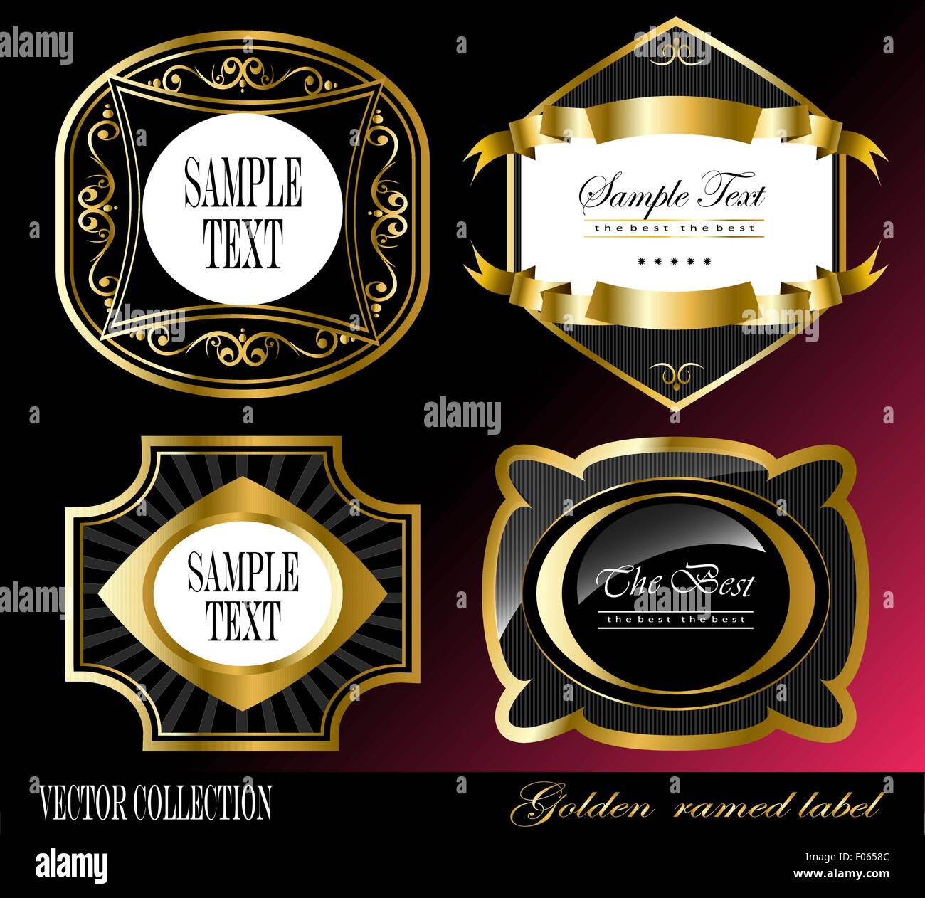 Retro vector golden framed label Stock Vector Image & Art - Alamy