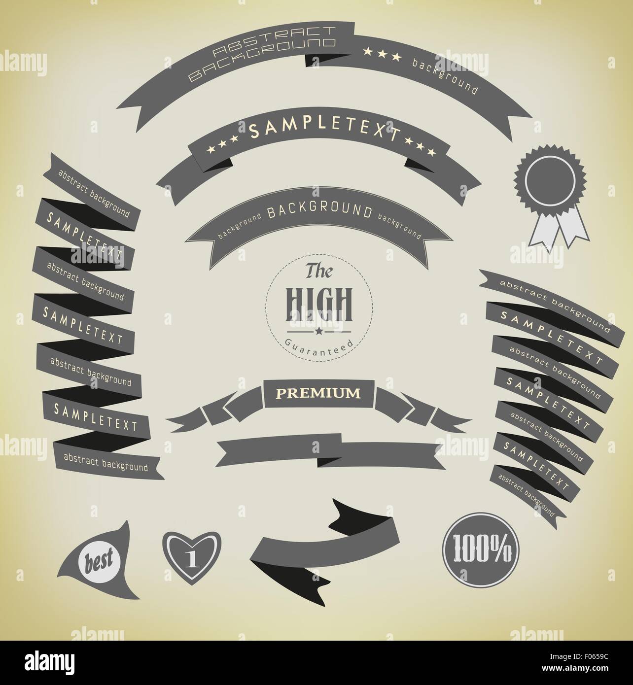 set ribbons and label Stock Vector Image & Art - Alamy