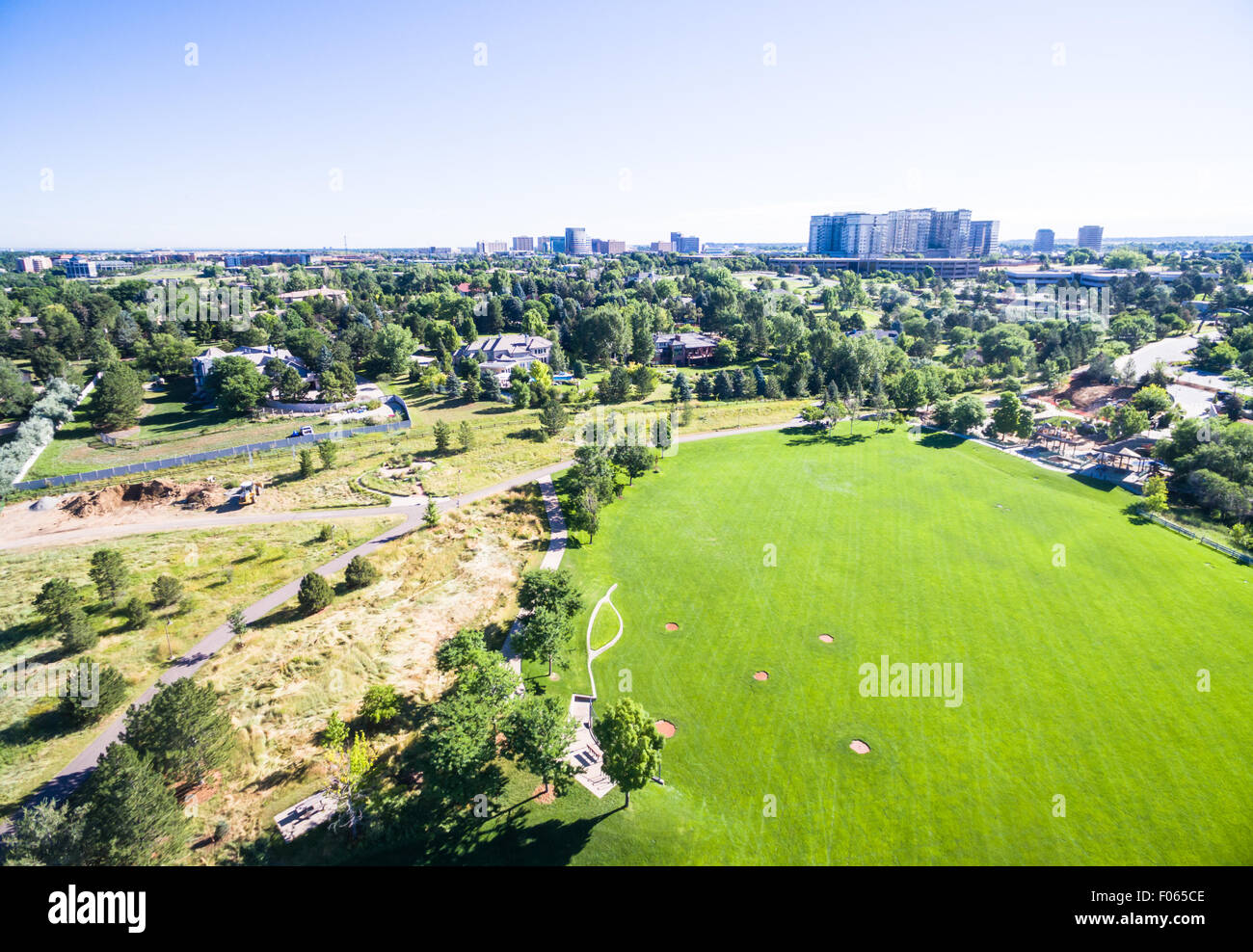 Aerial view of urban park in Denver, Colorado Stock Photo - Alamy
