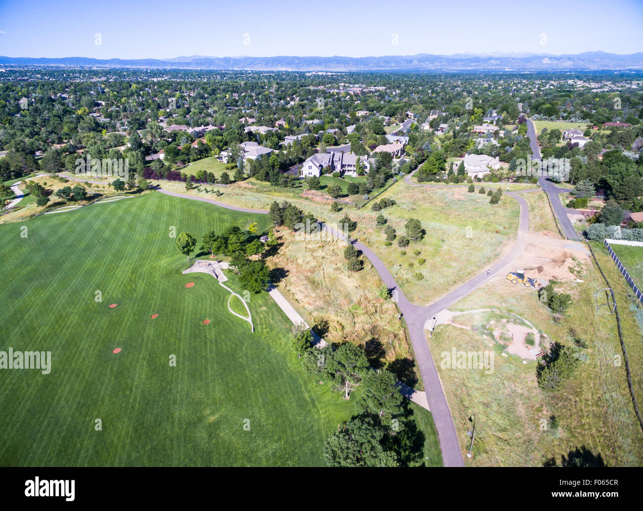 Aerial view of urban park in Denver, Colorado Stock Photo - Alamy