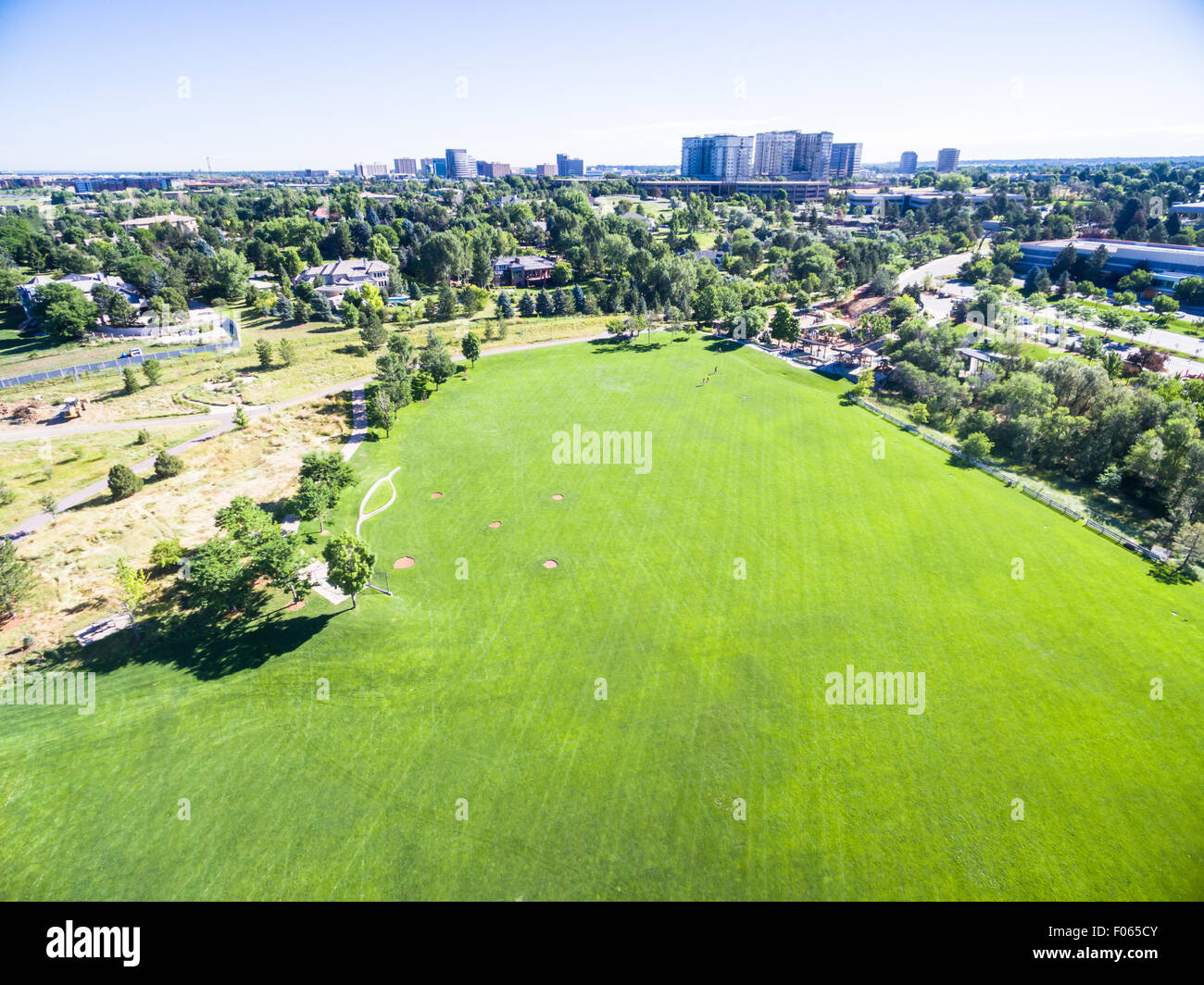 Aerial view of urban park in Denver, Colorado Stock Photo - Alamy