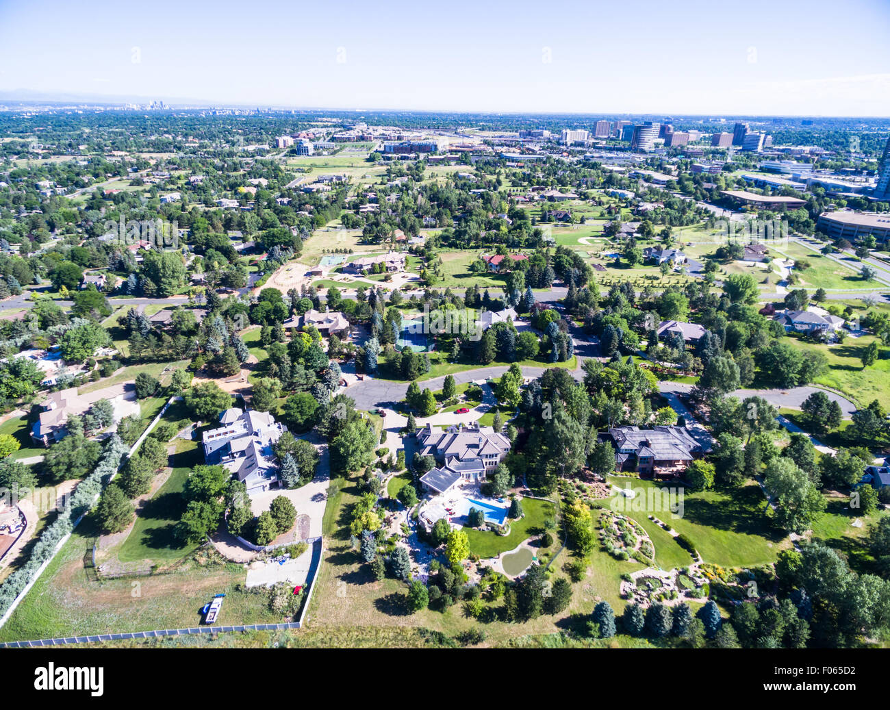 Aerial view of residential area with luxury homes Stock Photo - Alamy