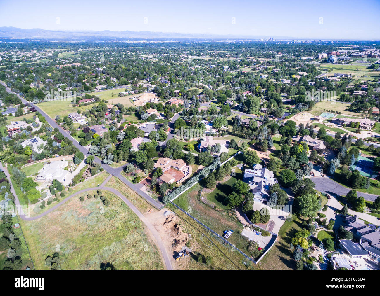 Aerial view of residential area with luxury homes Stock Photo - Alamy