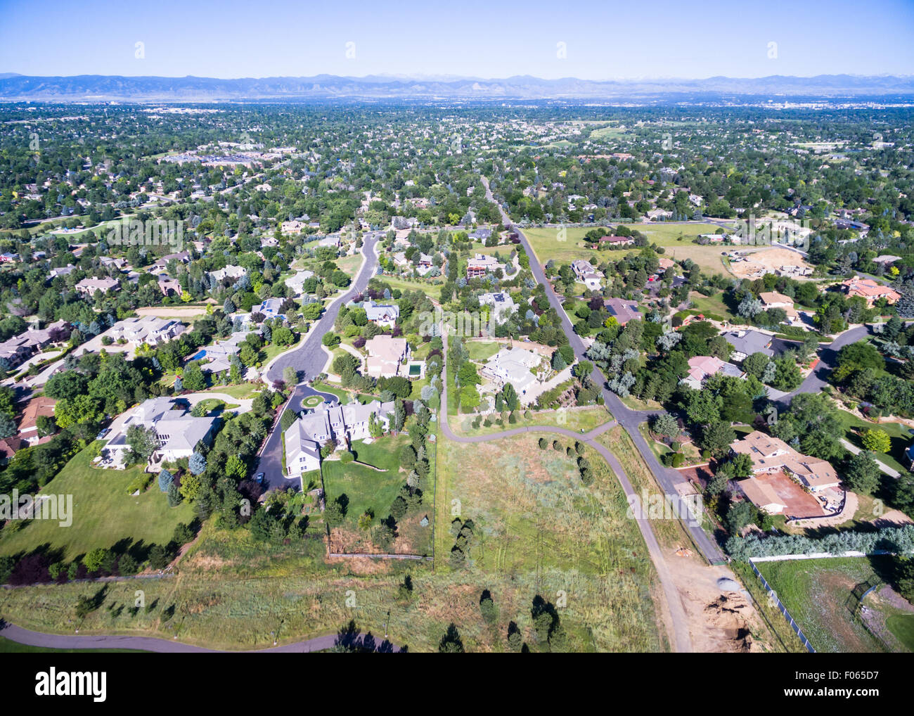 Aerial view of residential area with luxury homes Stock Photo - Alamy