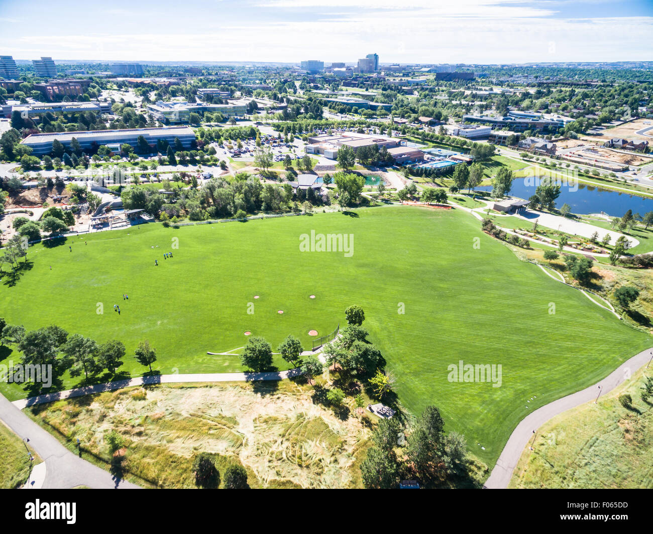 Aerial view of urban park in Denver, Colorado Stock Photo - Alamy