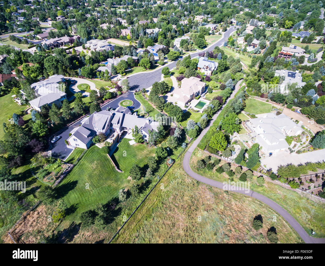 Aerial view of residential area with luxury homes Stock Photo - Alamy