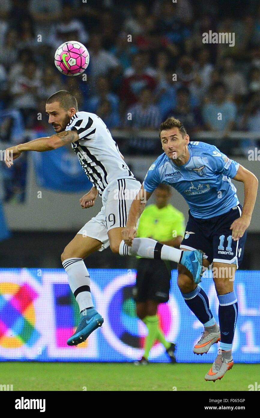 Shanghai, China. 8th Aug, 2015. Lazio forward MIROSLAVI KLOSE (R) and ...