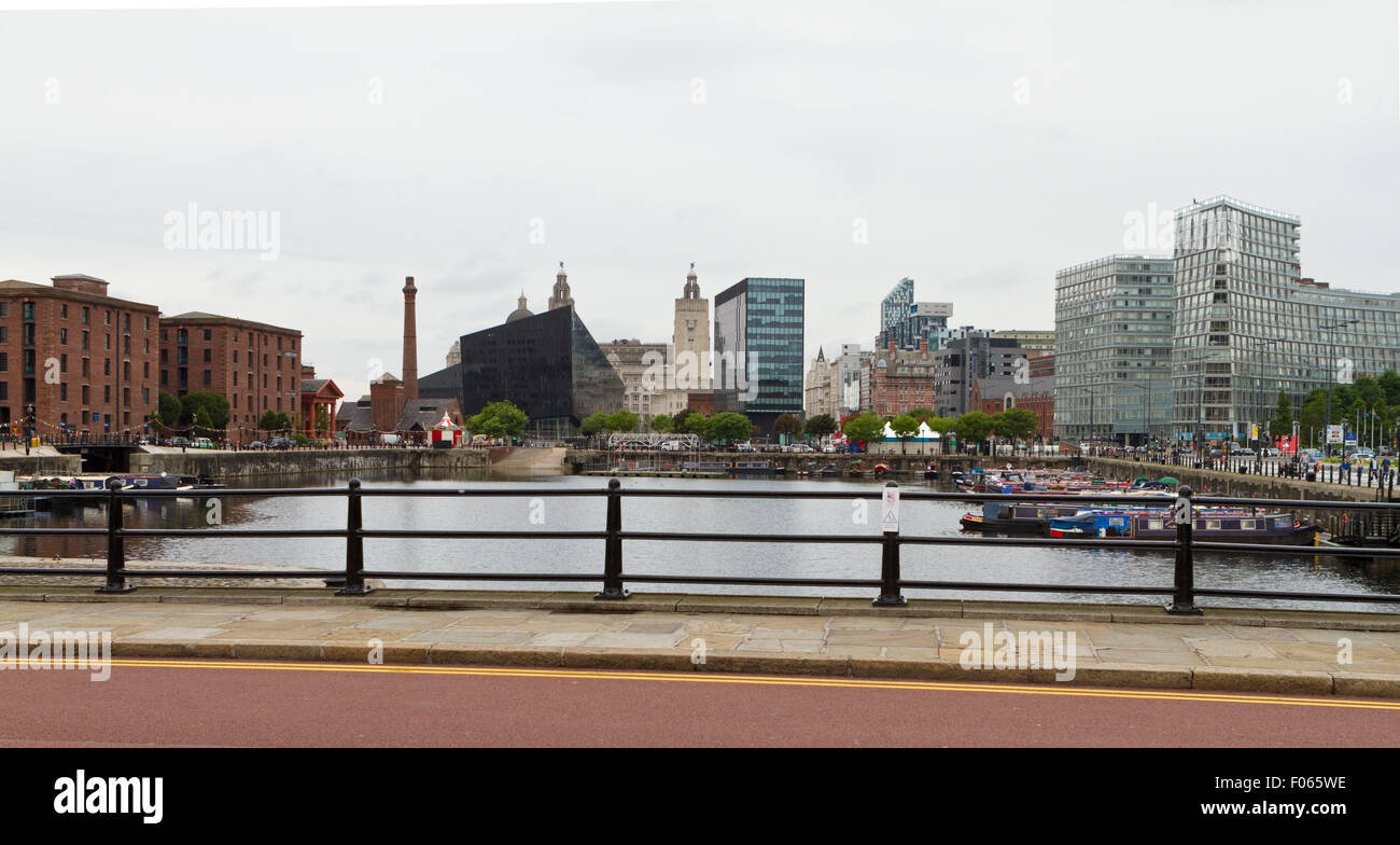 View of Liverpool seen from the docks area Stock Photo - Alamy
