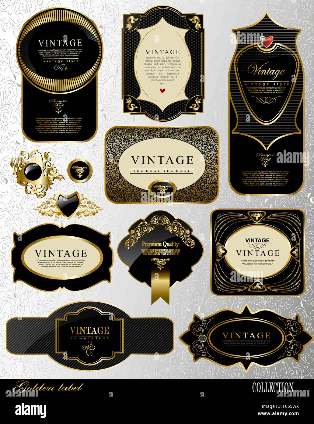 black gold labels Stock Vector Image & Art - Alamy