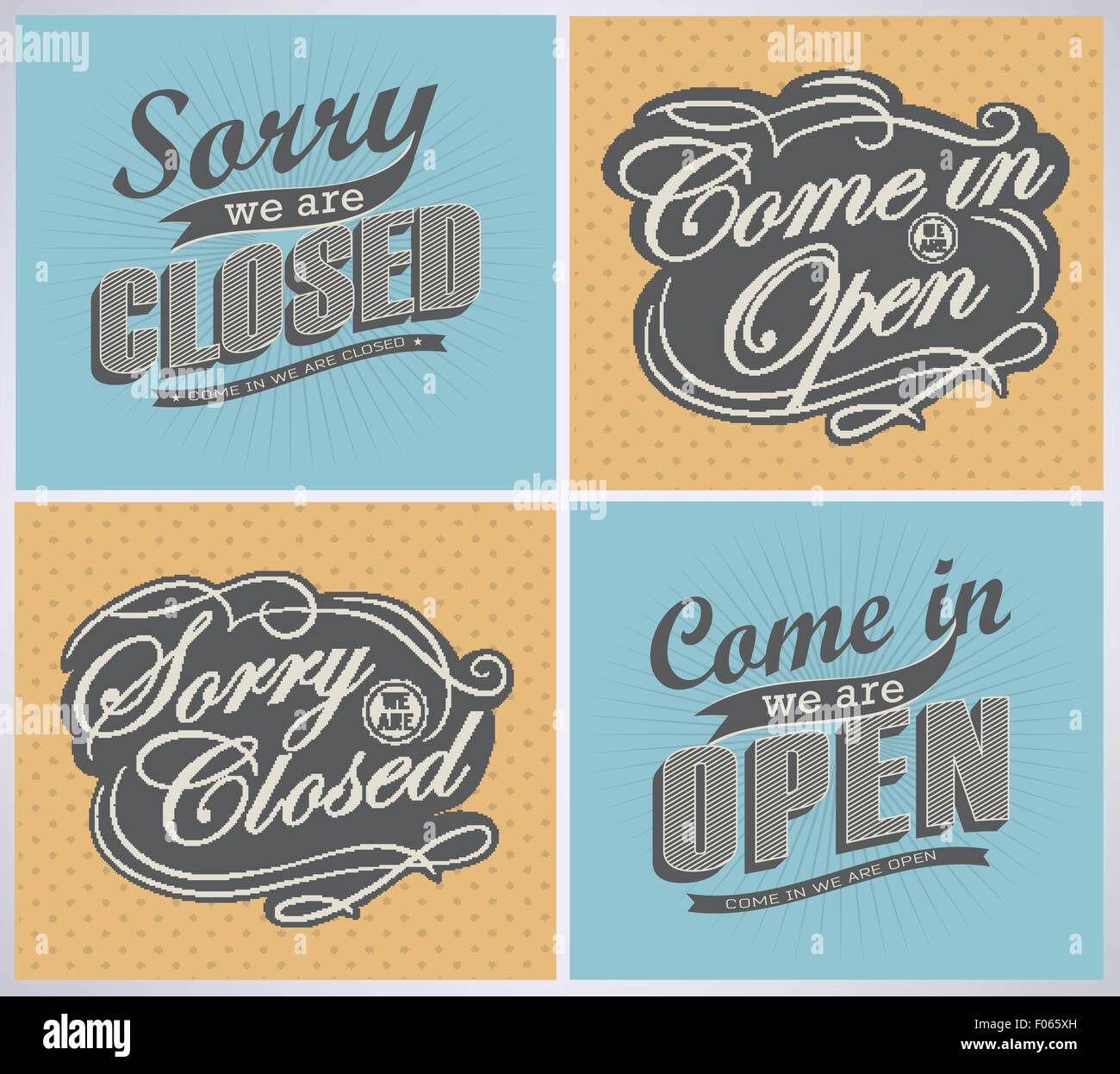 Open and Closed Vintage retro signs Stock Vector Image & Art - Alamy