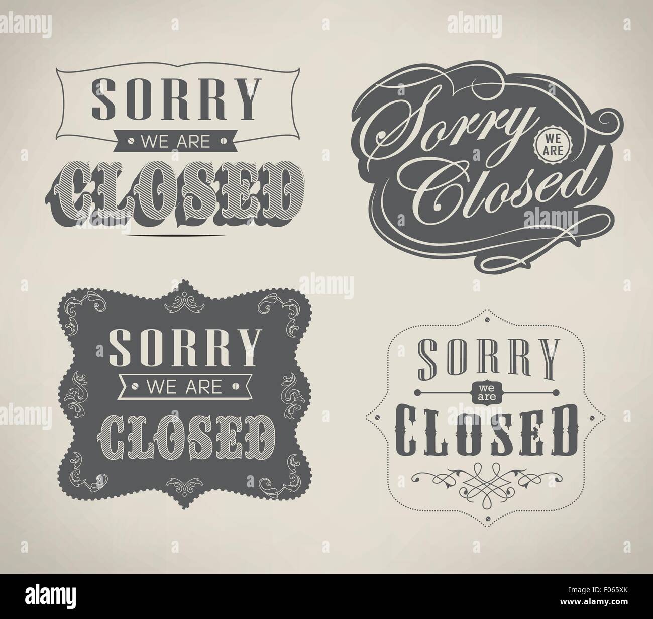 Open and Closed Vintage retro signs Stock Vector Image & Art - Alamy