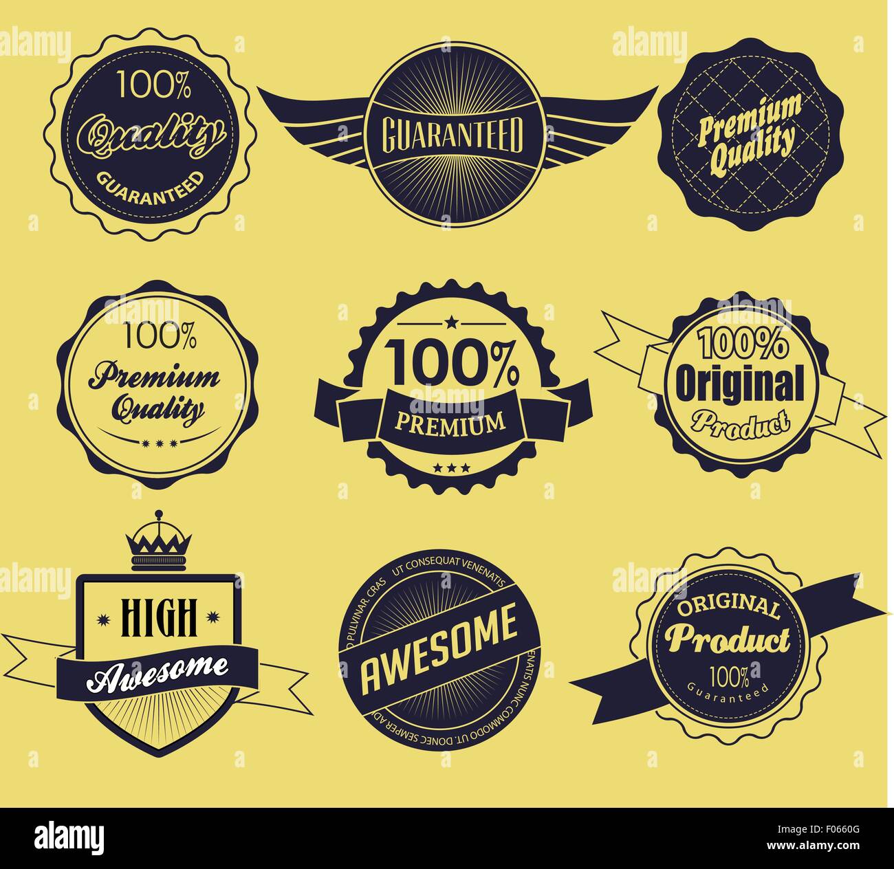 Set of retro vintage labels. Vector illustration Stock Vector Image ...
