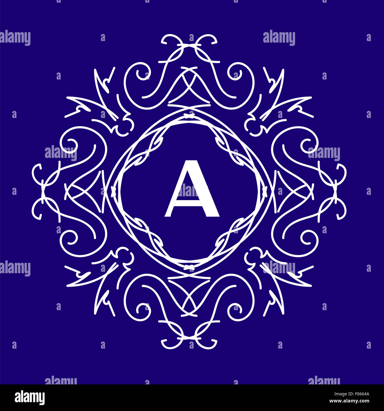 Monogram ornament logotype emblem logo hi-res stock photography and ...