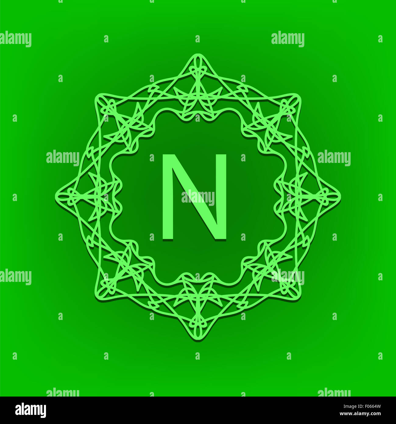 Simple Monogram N Stock Photo - Alamy