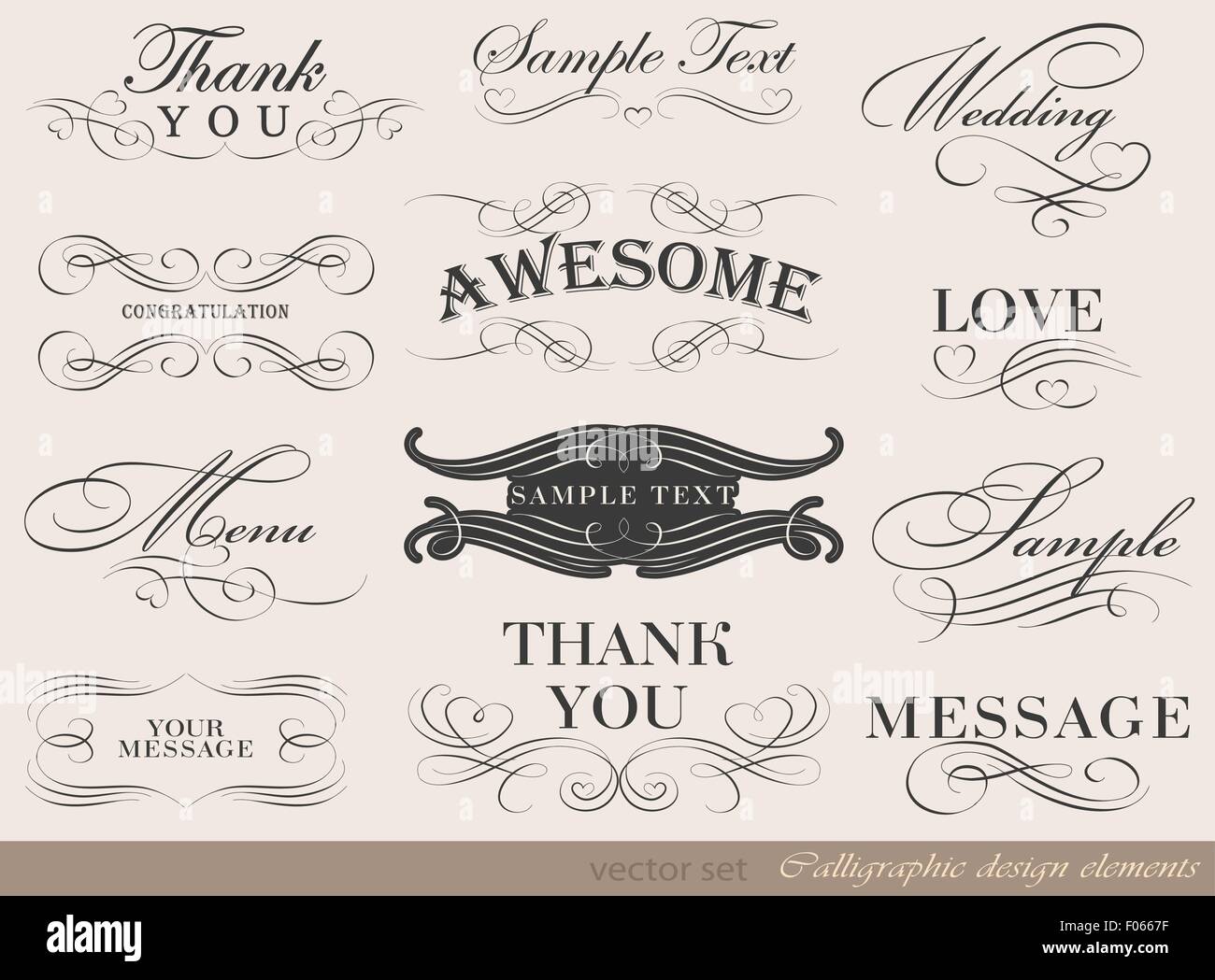calligraphic design elements Stock Vector Image & Art - Alamy