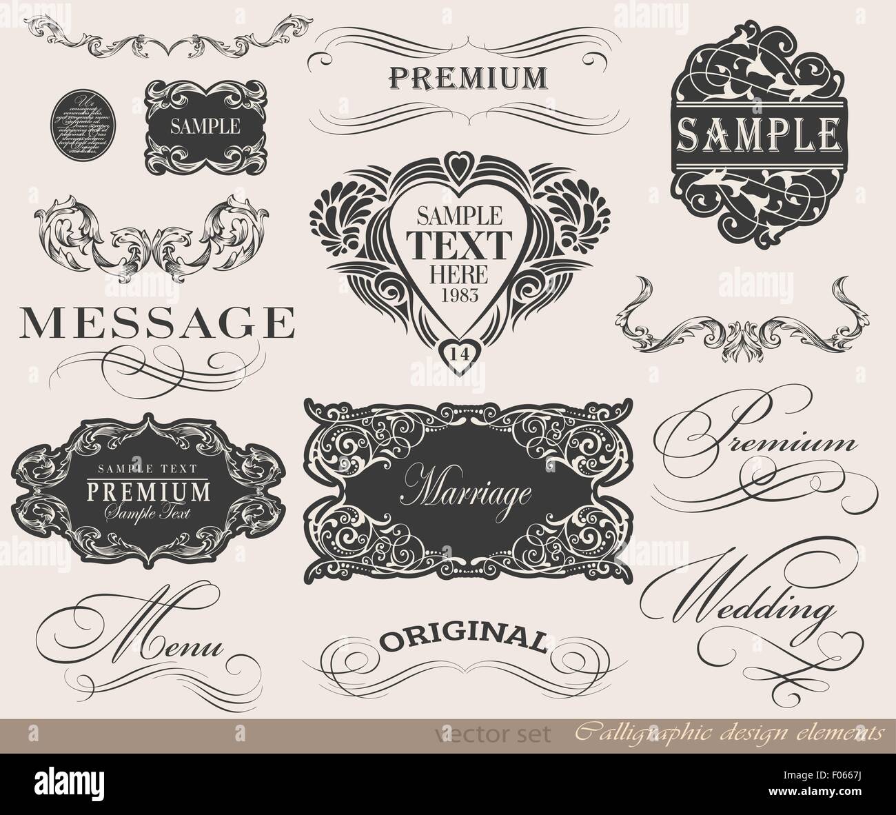 calligraphic design elements Stock Vector Image & Art - Alamy