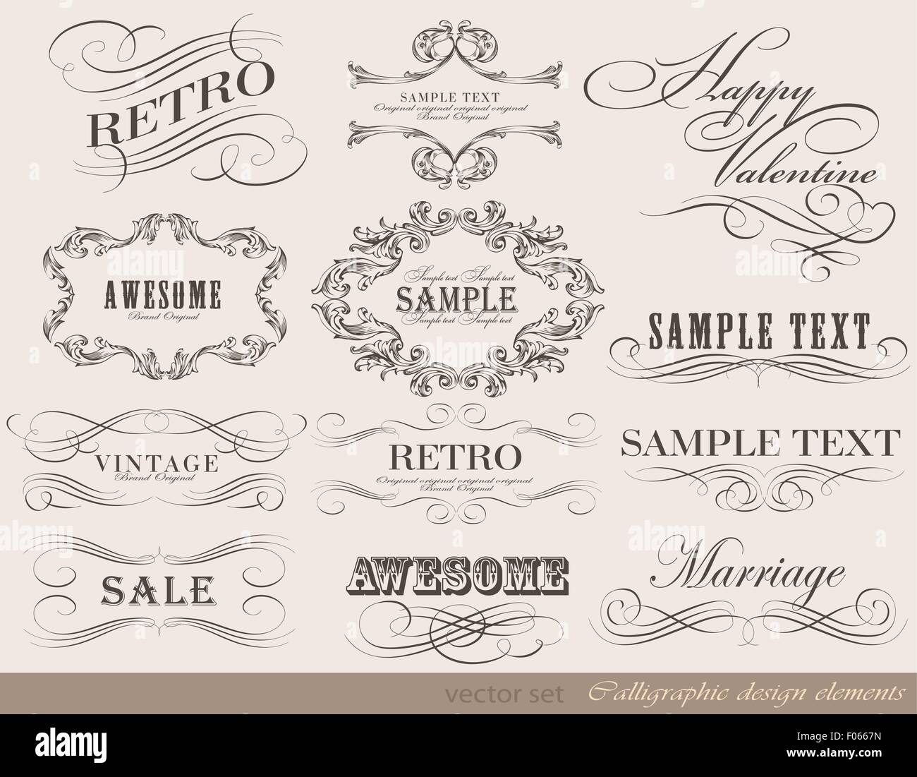 calligraphic design elements Stock Vector Image & Art - Alamy