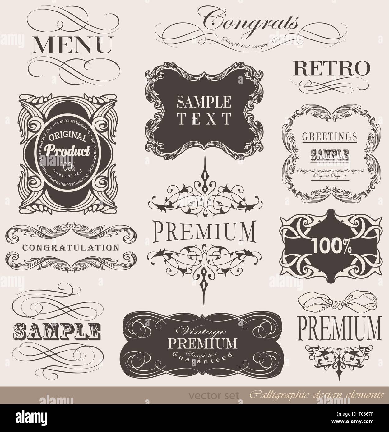 calligraphic design elements Stock Vector Image & Art - Alamy
