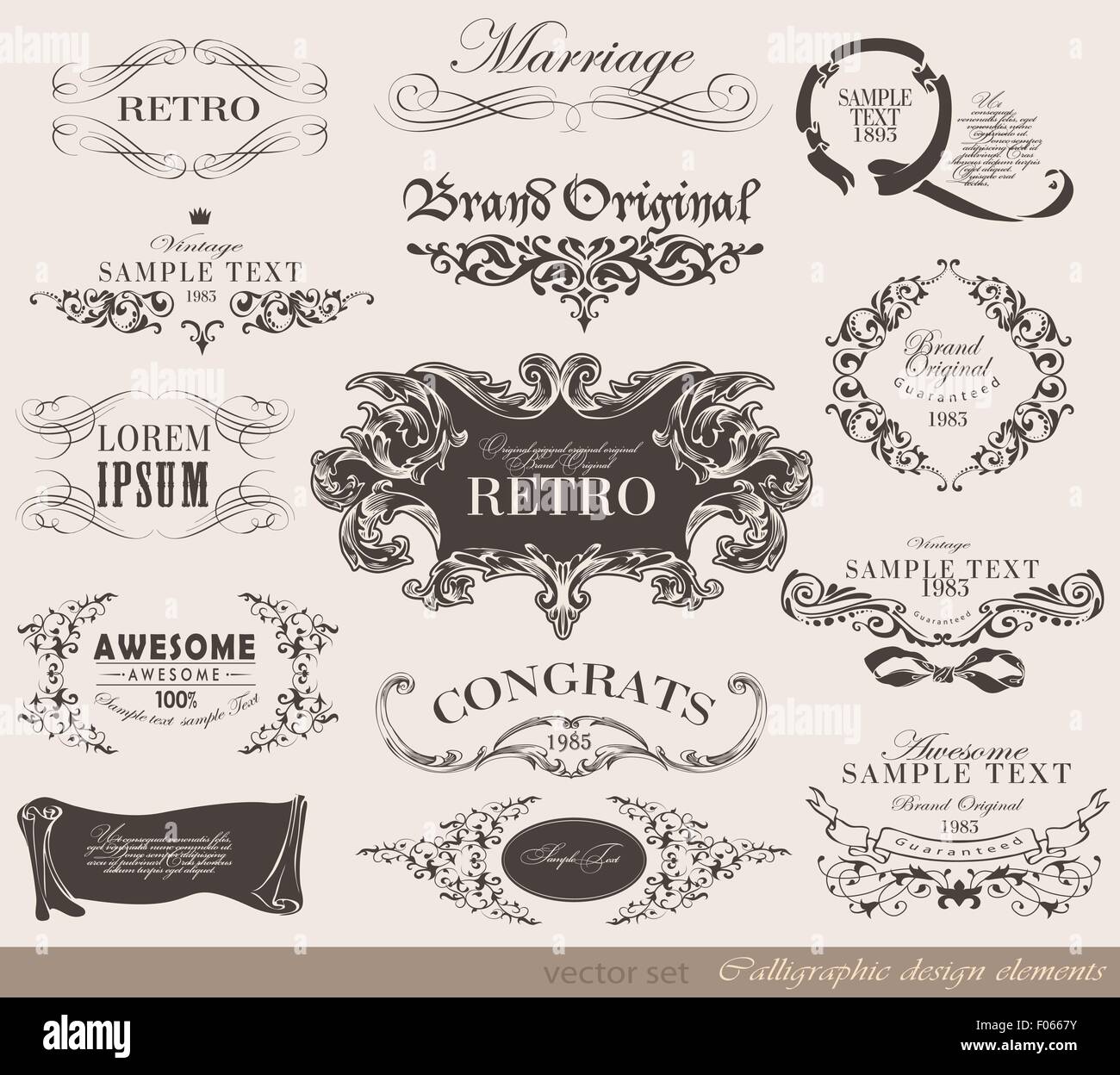 calligraphic design elements Stock Vector Image & Art - Alamy