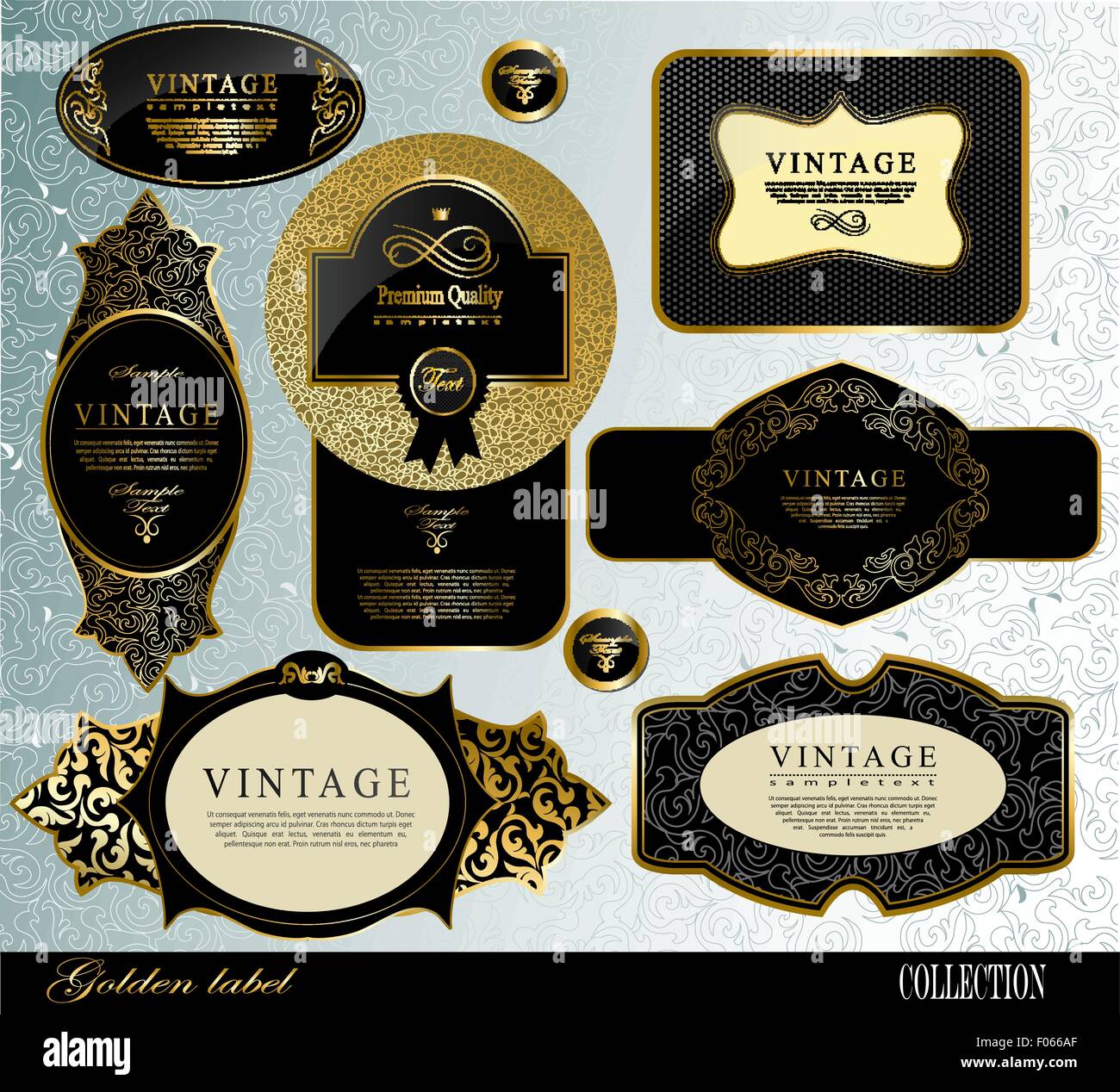 black gold labels Stock Vector Image & Art - Alamy