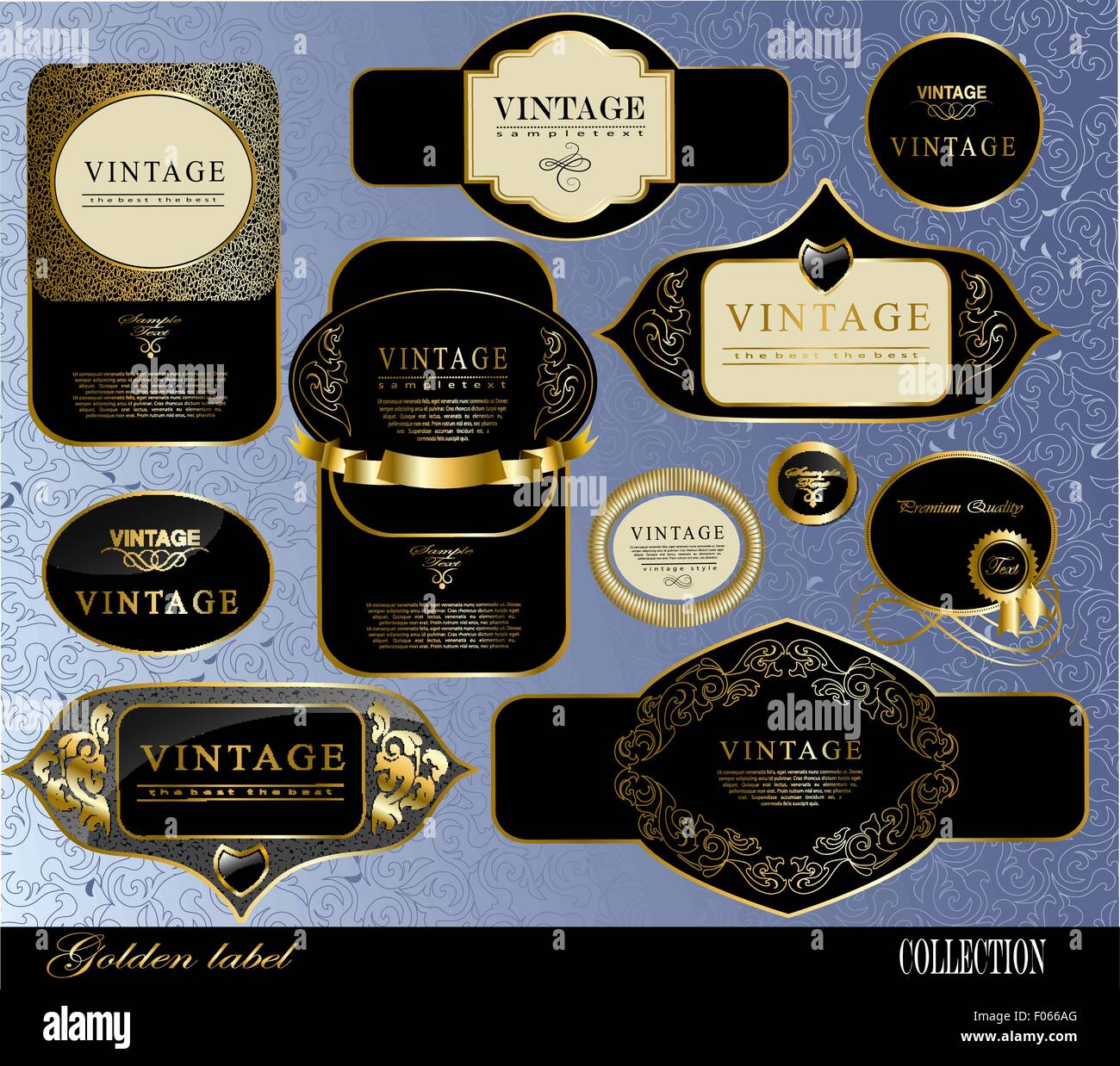 black gold labels Stock Vector Image & Art - Alamy