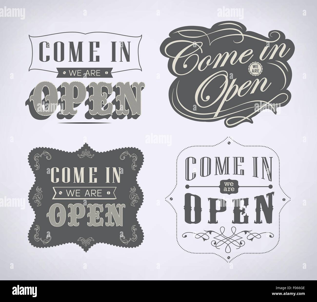 Open Vintage retro sign Stock Vector Image & Art - Alamy