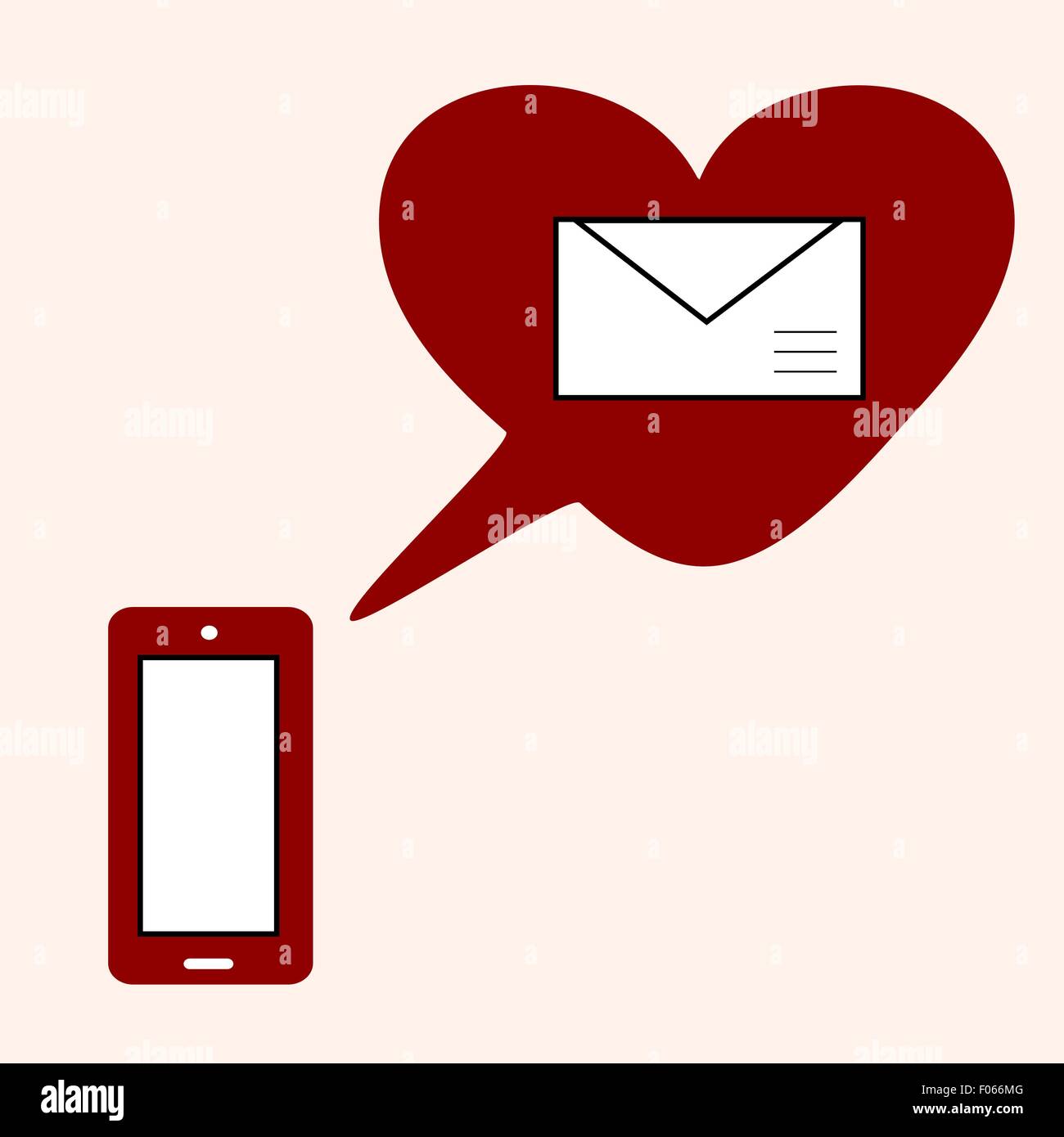 Love gadget sms heart hi-res stock photography and images - Alamy