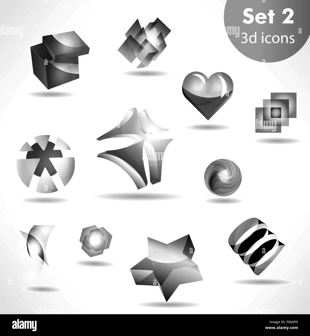 black white icon set Stock Vector Image & Art - Alamy