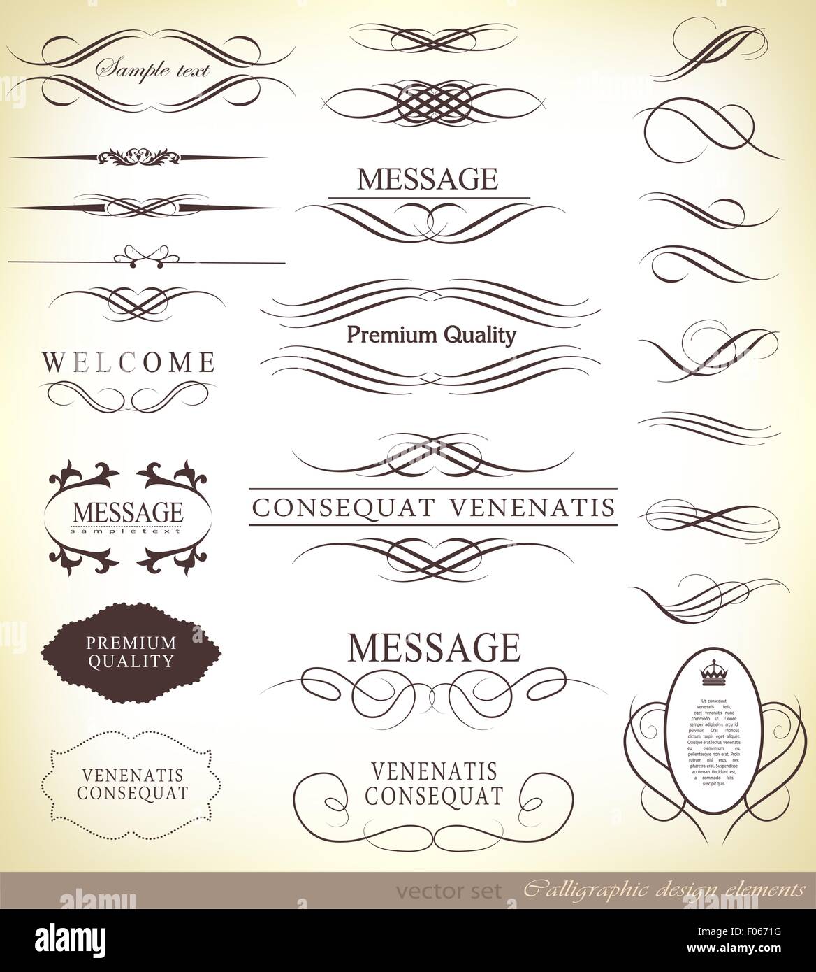 calligraphic design elements Stock Vector Image & Art - Alamy